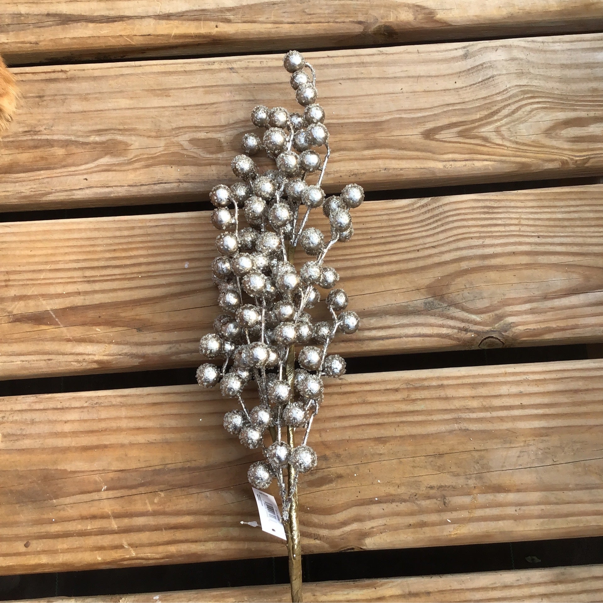 Large Silver Glitter Berry Spray 23 | Backyard Greenhouse - Online Store
